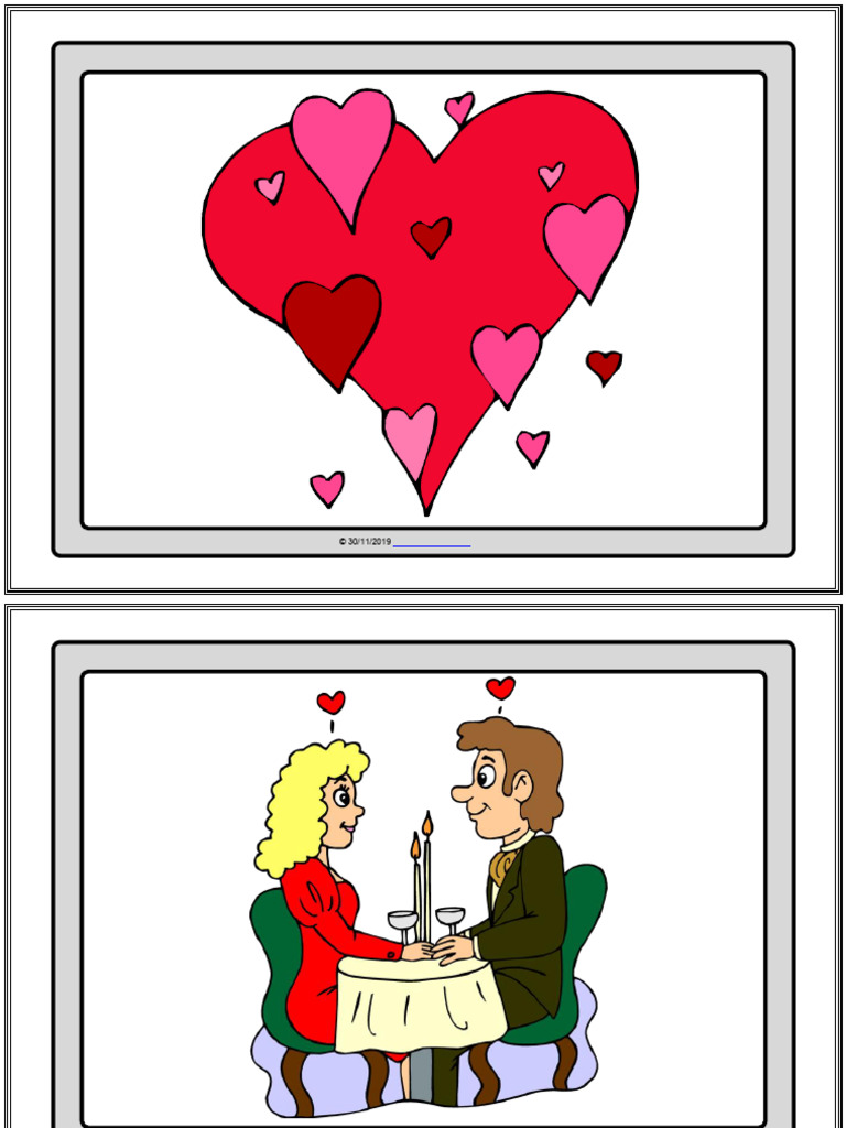 Valentines Day Vocabulary Esl Printable Flashcards Without Words For ...