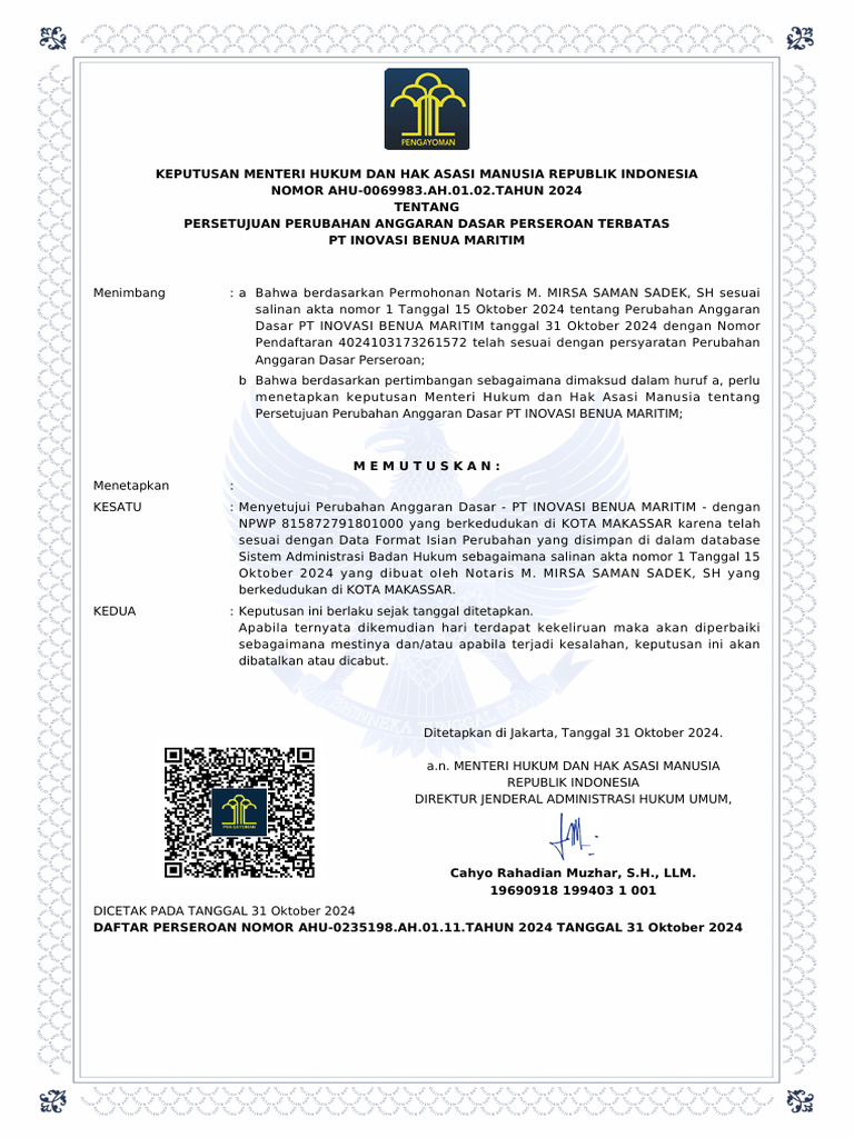 Data PKR PT Inomar 10-2024 | PDF