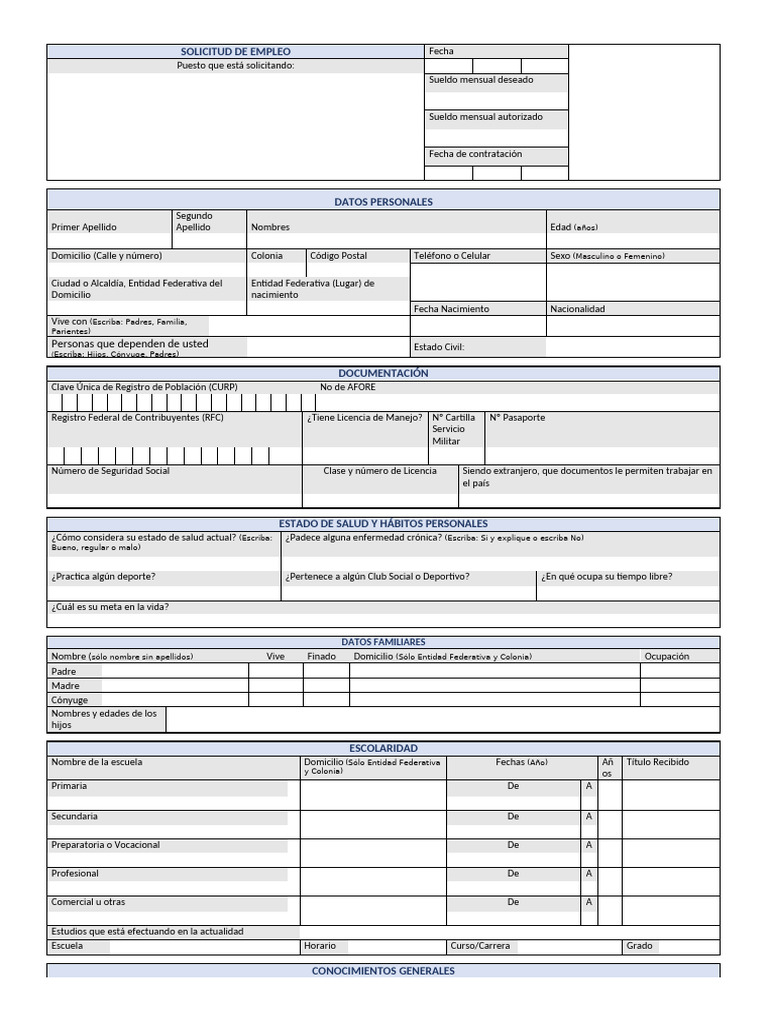 Top-Solicitud-de-Empleo-Modelo-1-Word | PDF