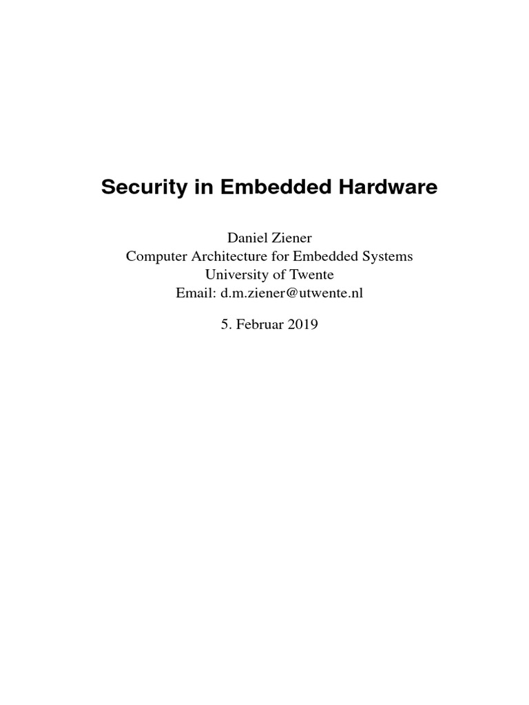 Embedded Hardware Security Guide | PDF | Field Programmable Gate Array | Electronics