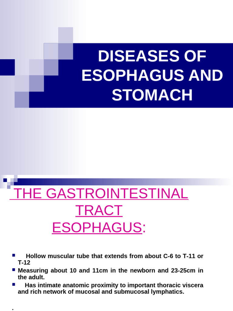 Diseases of Esophagus and Stomach | PDF | Esophagus | Stomach
