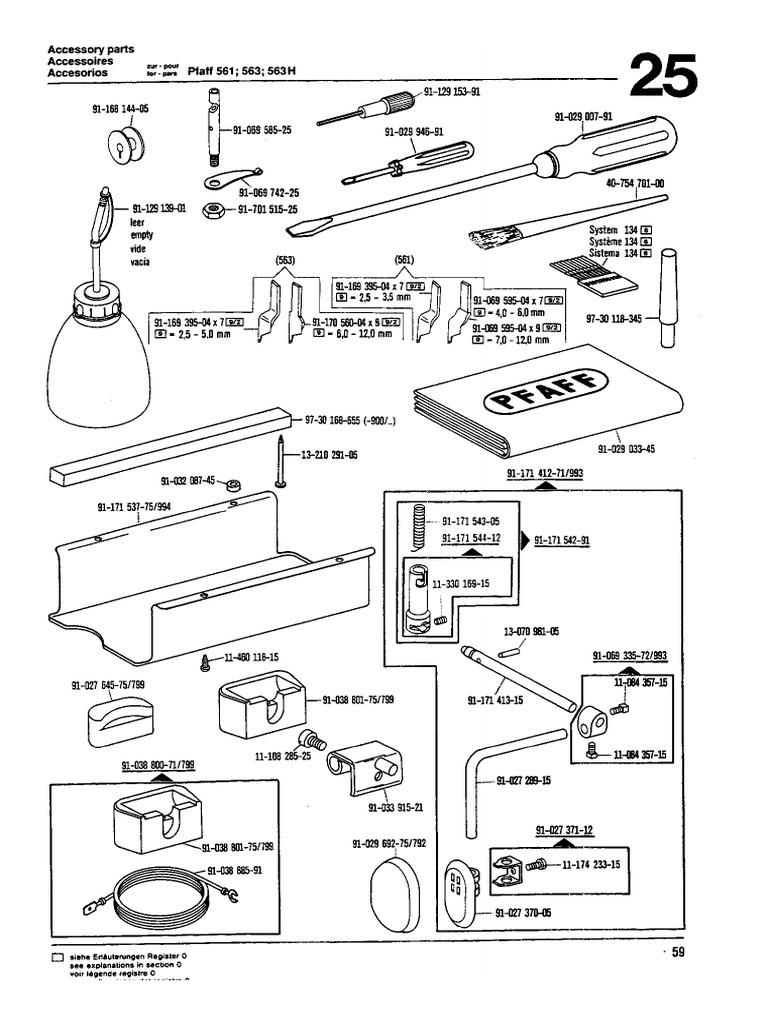 Pfaff 563 Acessory Parts | PDF