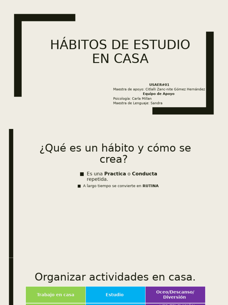 Hábitos de Estudio en Casa | PDF