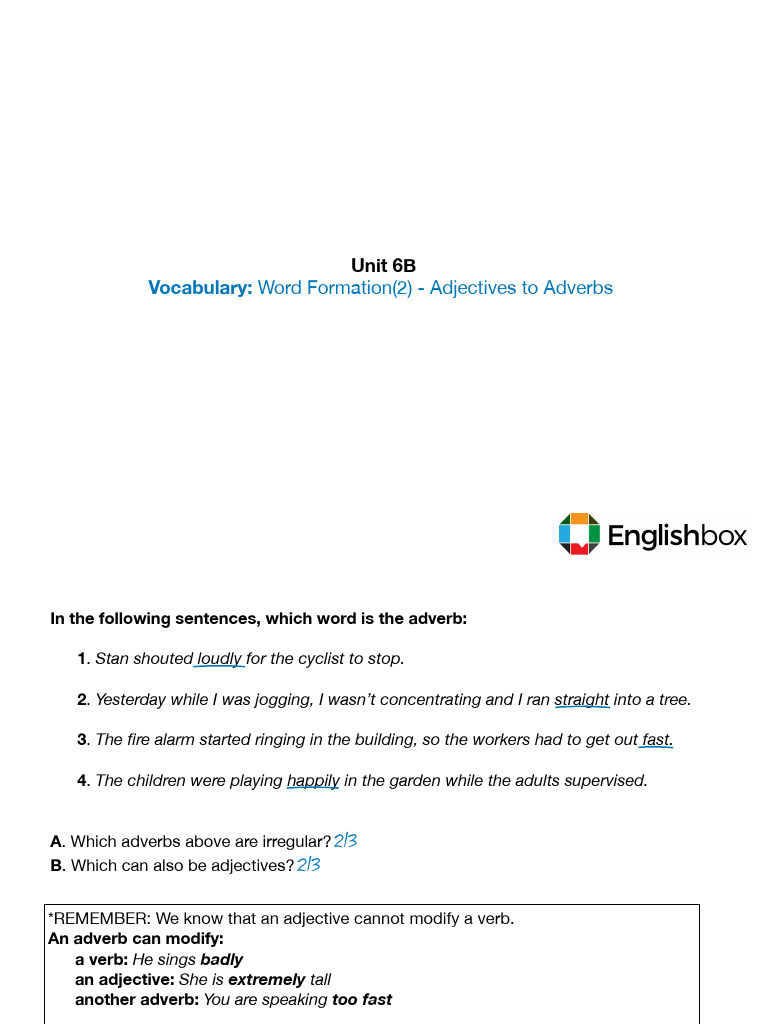 Adjective to Adverb Word Formation Guide | PDF | Adverb | Adjective