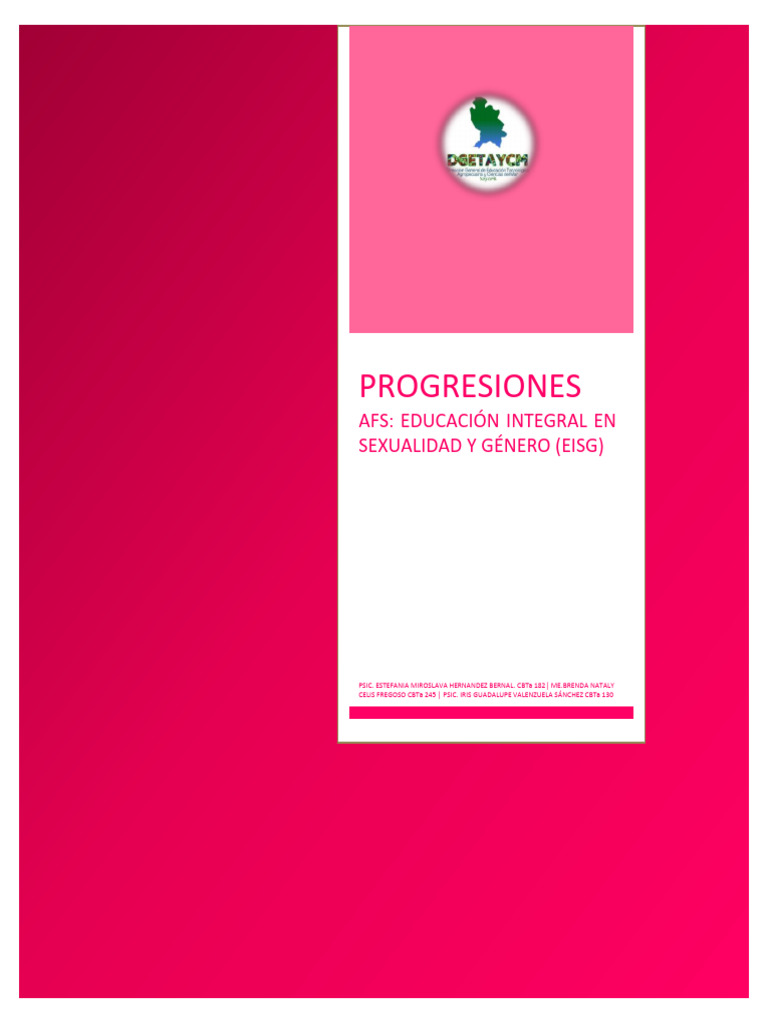Progresiones en Educación Sexual y de Género | PDF | La sexualidad humana | Las emociones