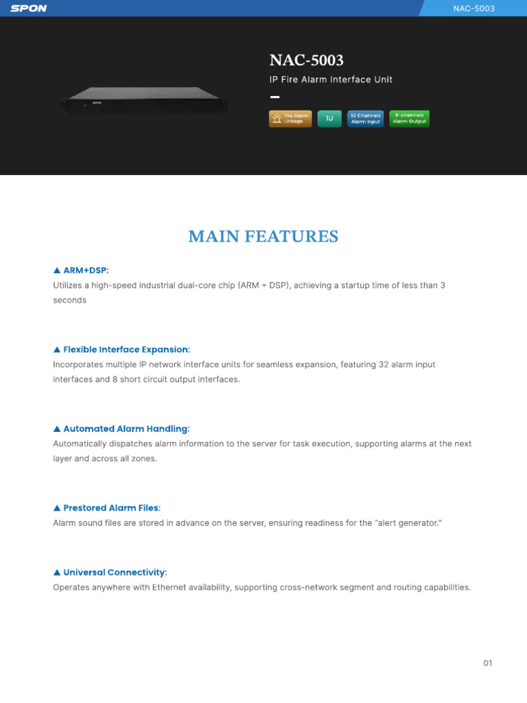NAC-5003 Fire Alarm Interface Unit | PDF | Switch | Network Interface ...