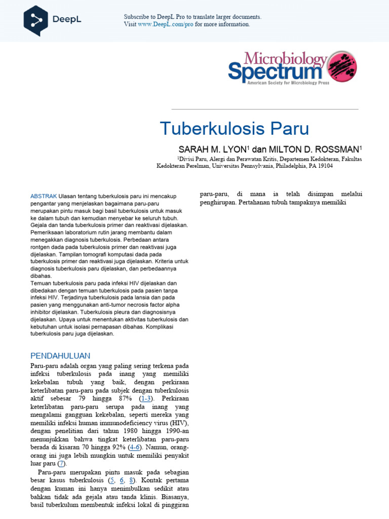 Pulmonary-Tuberculosis Id-1 | PDF