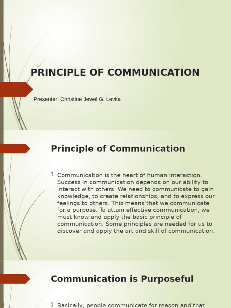 Principle of Communication | PDF | Communication | Knowledge