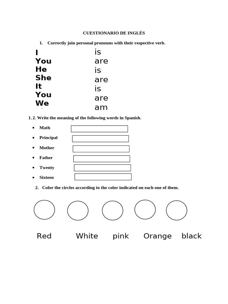 English Language Questionnaire | PDF