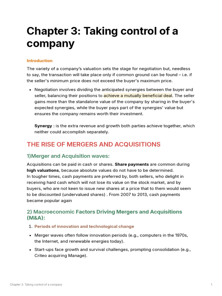 Mergers and Acquisitions Strategies | PDF | Mergers And Acquisitions | Stocks