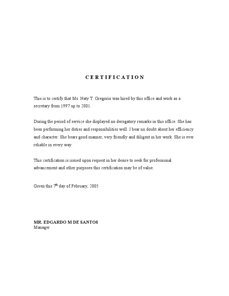 Job Certification | PDF