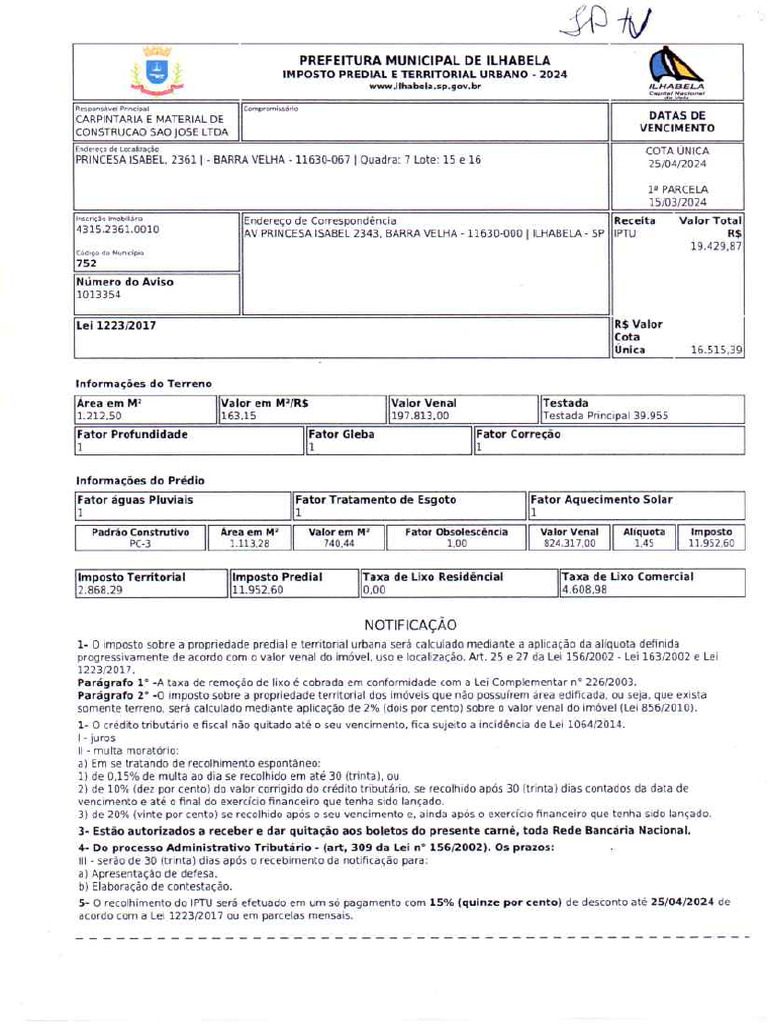 Espelho Iptu | PDF