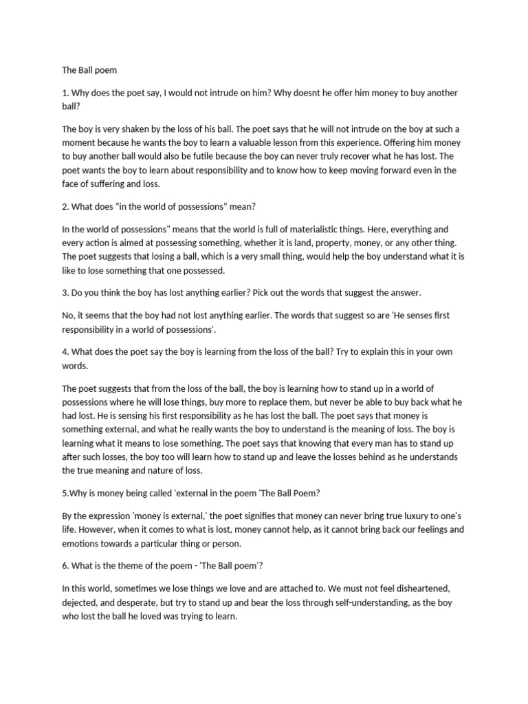 The Ball poem (6) | PDF