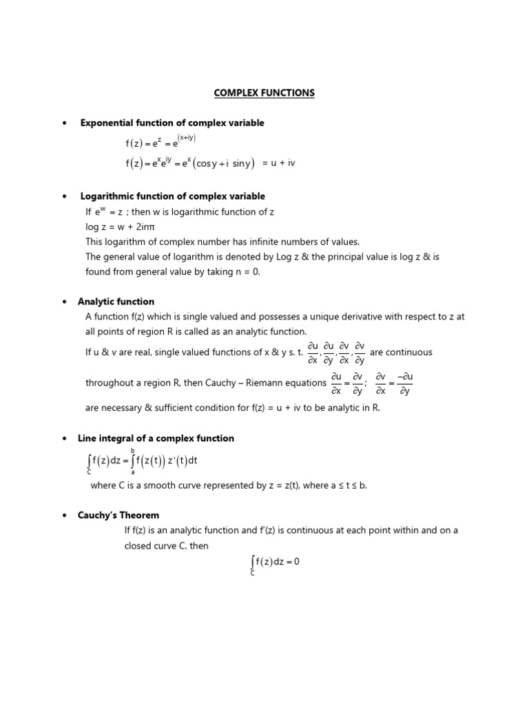 Complex Functions | PDF | Complex Analysis | Logarithm