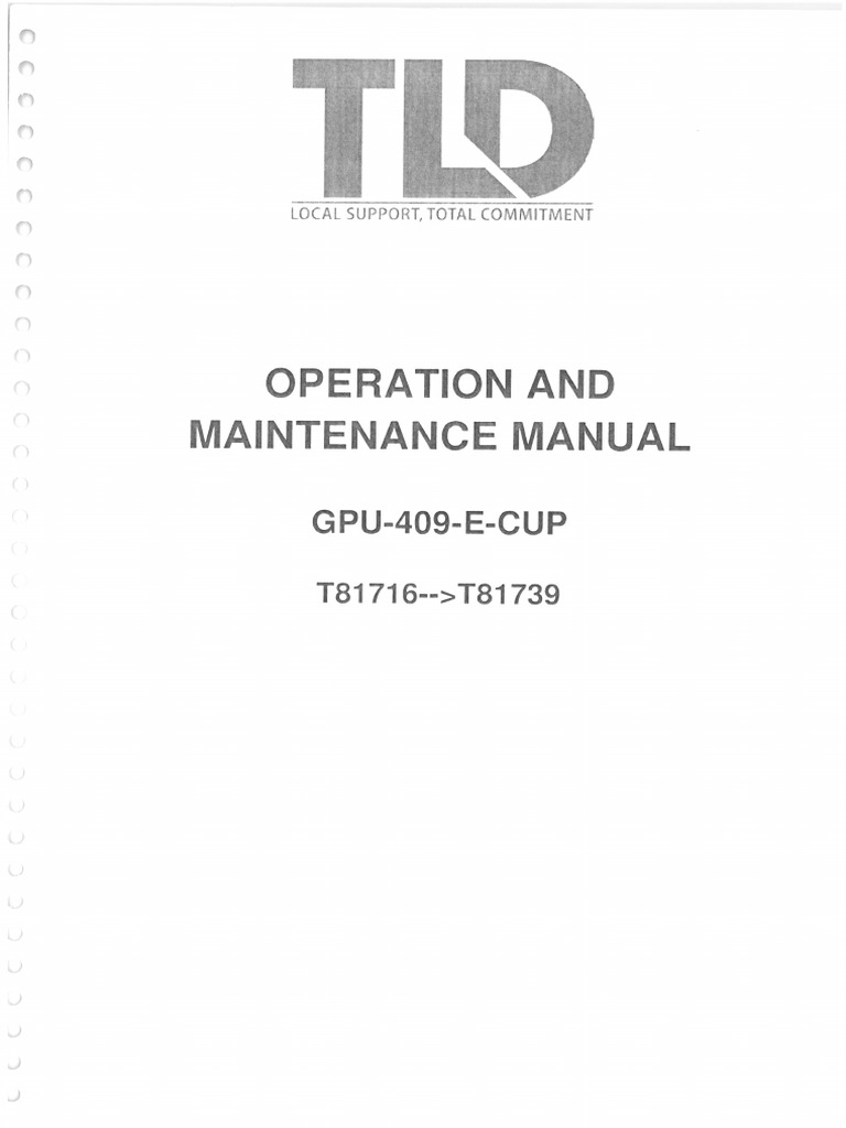 T L D Operation and Maintenance Manual | PDF