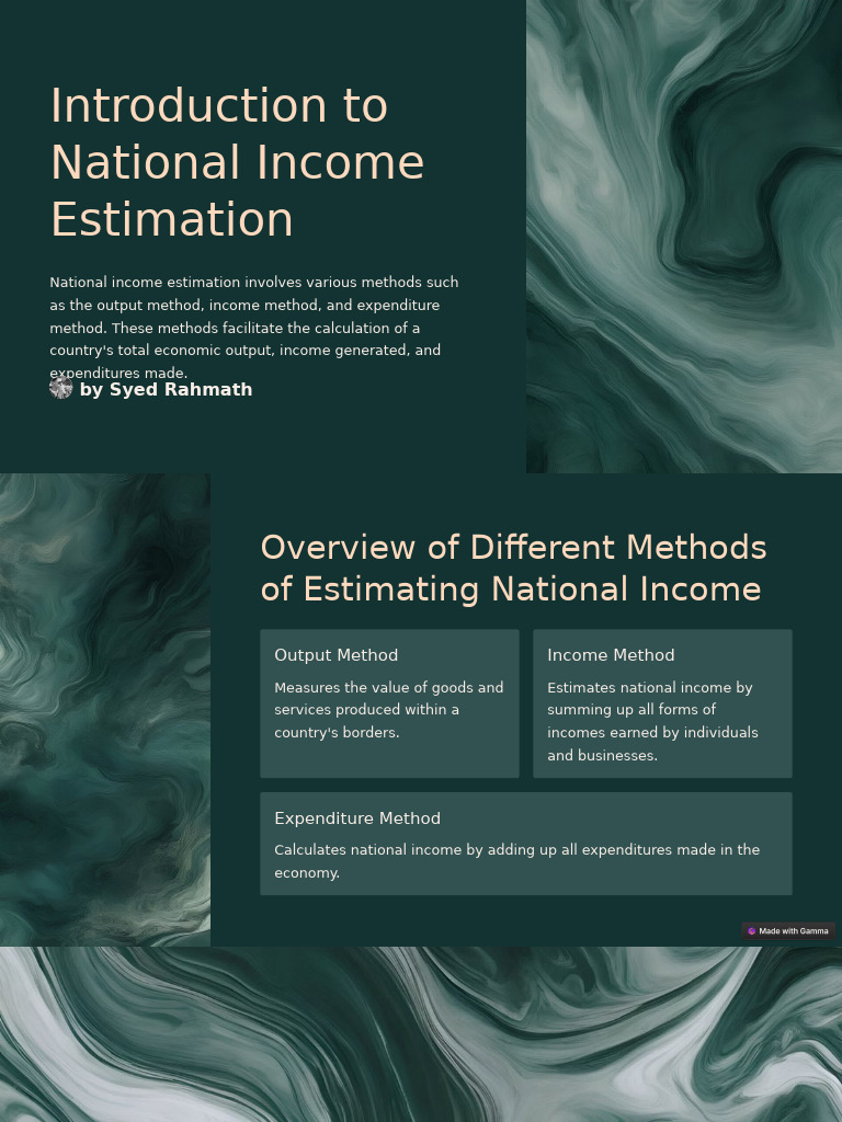 Introduction To National Income Estimation | PDF | Measures Of National ...