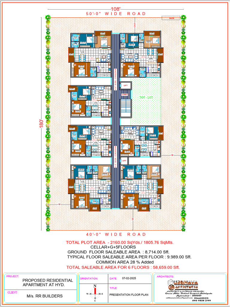 Ms. RR Builders 108x180 2160.0sqyds c+g+5 Presentation Floor Plan 07-02 ...