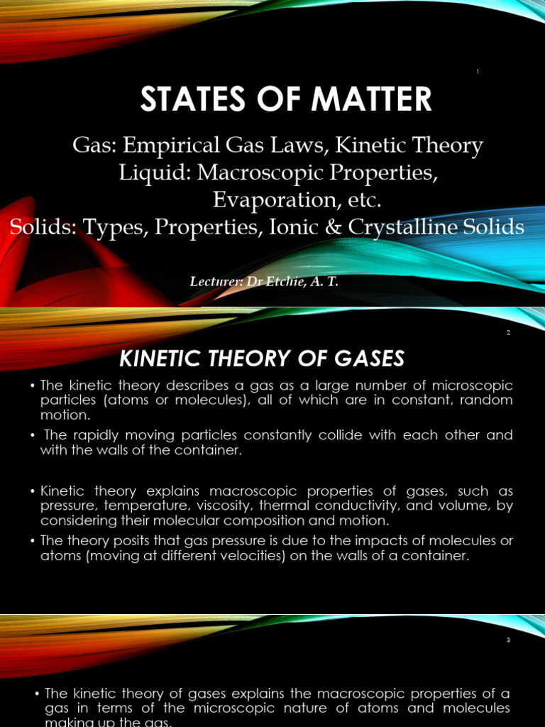 CHM111 State of Matter - Gas Laws | PDF | Gases | Temperature