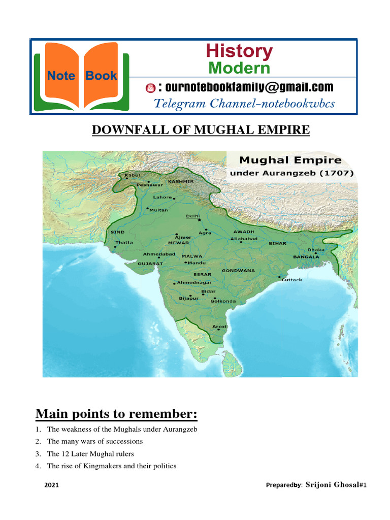 Causes of the Mughal Empire's Downfall | PDF | Mughal Empire