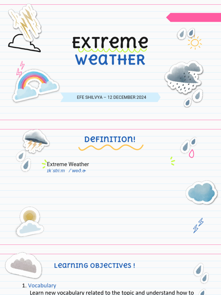 Extreme Weather Vocabulary and Activities | PDF | Extreme Weather ...