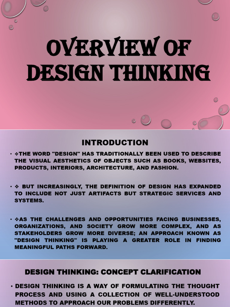 DESIGN THINKING OVERVIEW II | PDF | Design Thinking | Thought