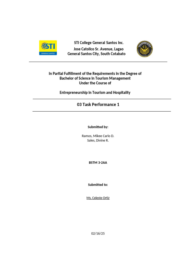 03 Task Performance 1 Entrep | PDF | Economies