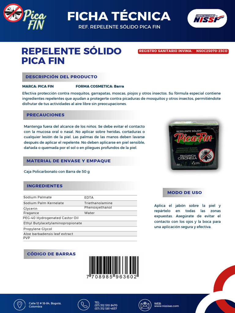 Ficha Tecnica Repelente Solido | PDF