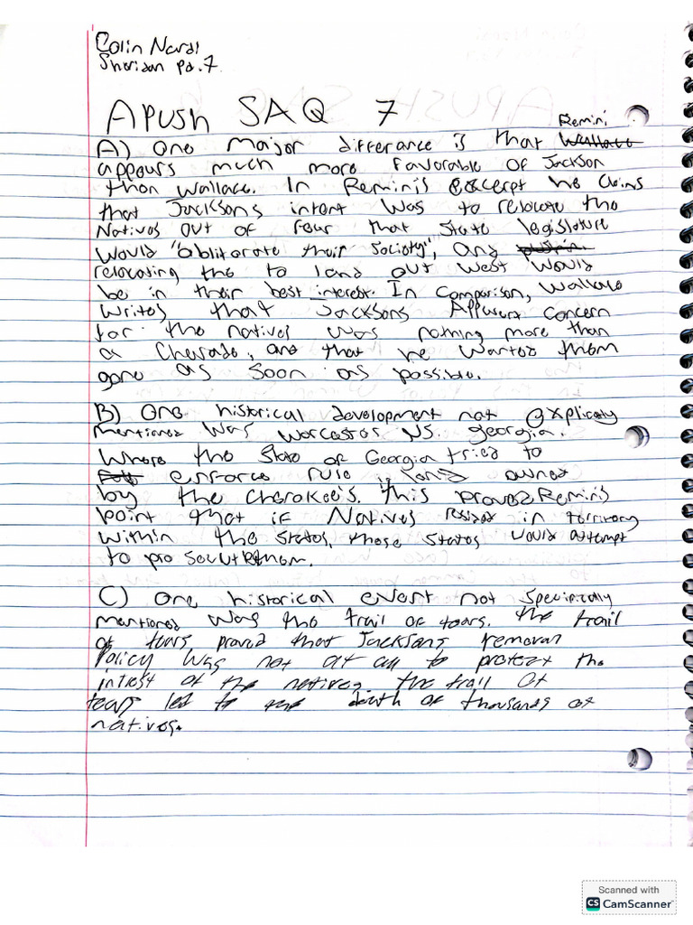 APUSH SAQ 7 | PDF