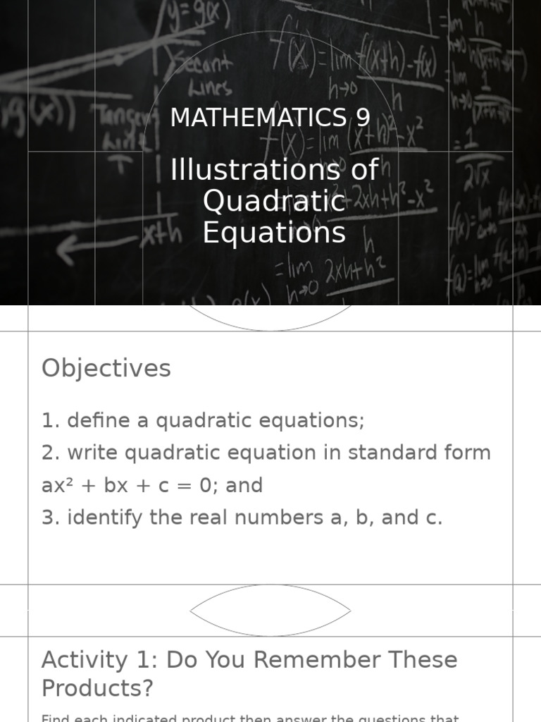 Illustrations-of-Quadratic-Equations | PDF