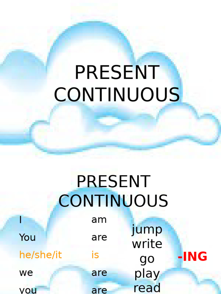 Present Continuous Verb Practice | PDF