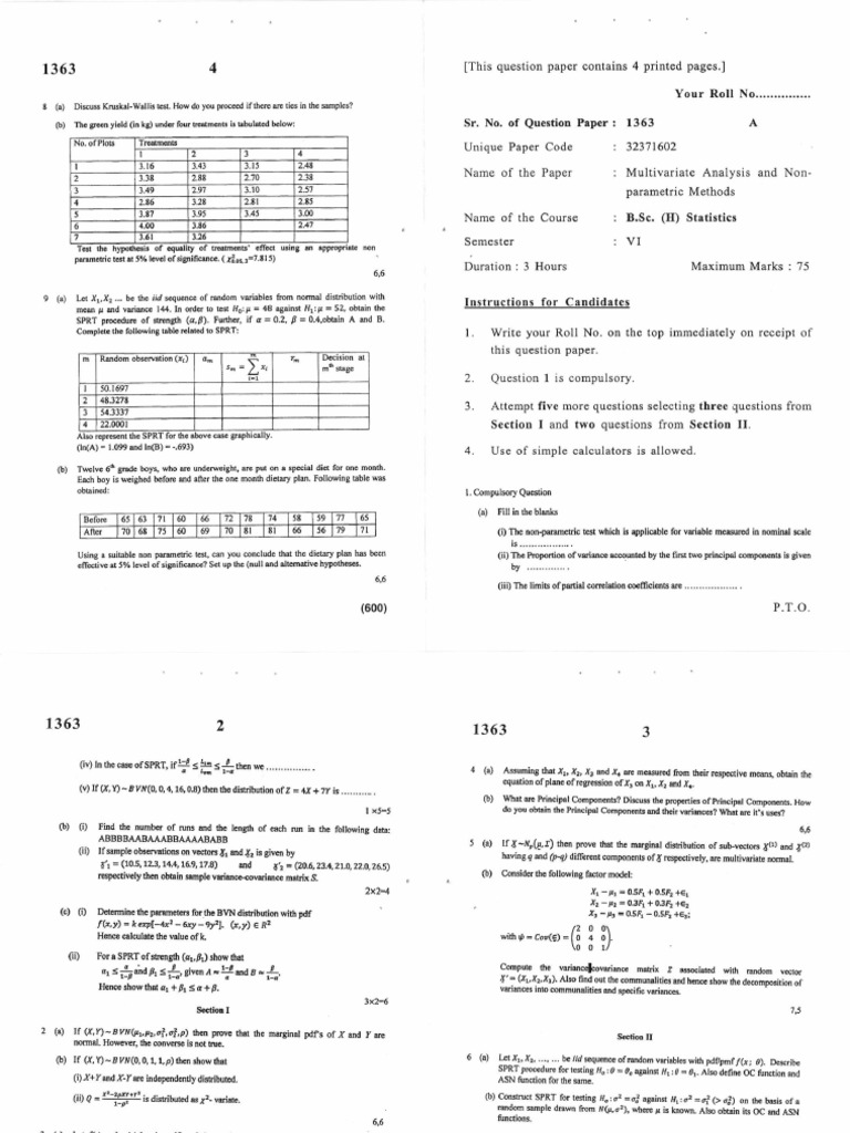Statistics Exam Paper | PDF | Statistical Theory | Statistics