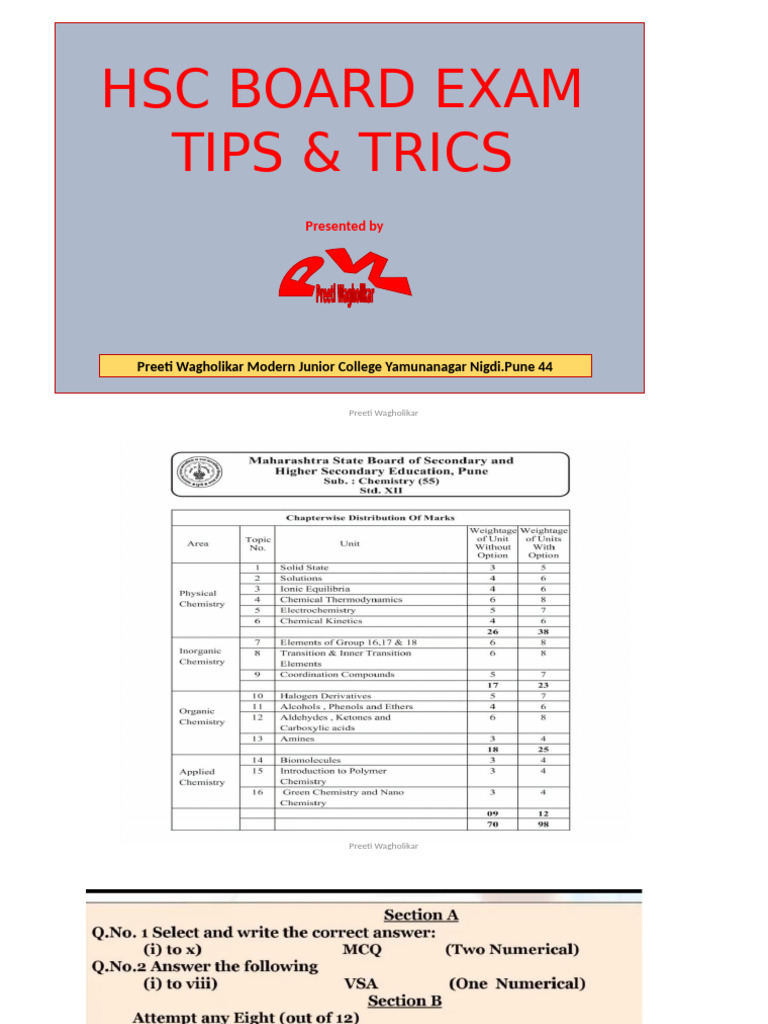 HSC BOARD EXAM TIPS AND TRICS (1) | PDF