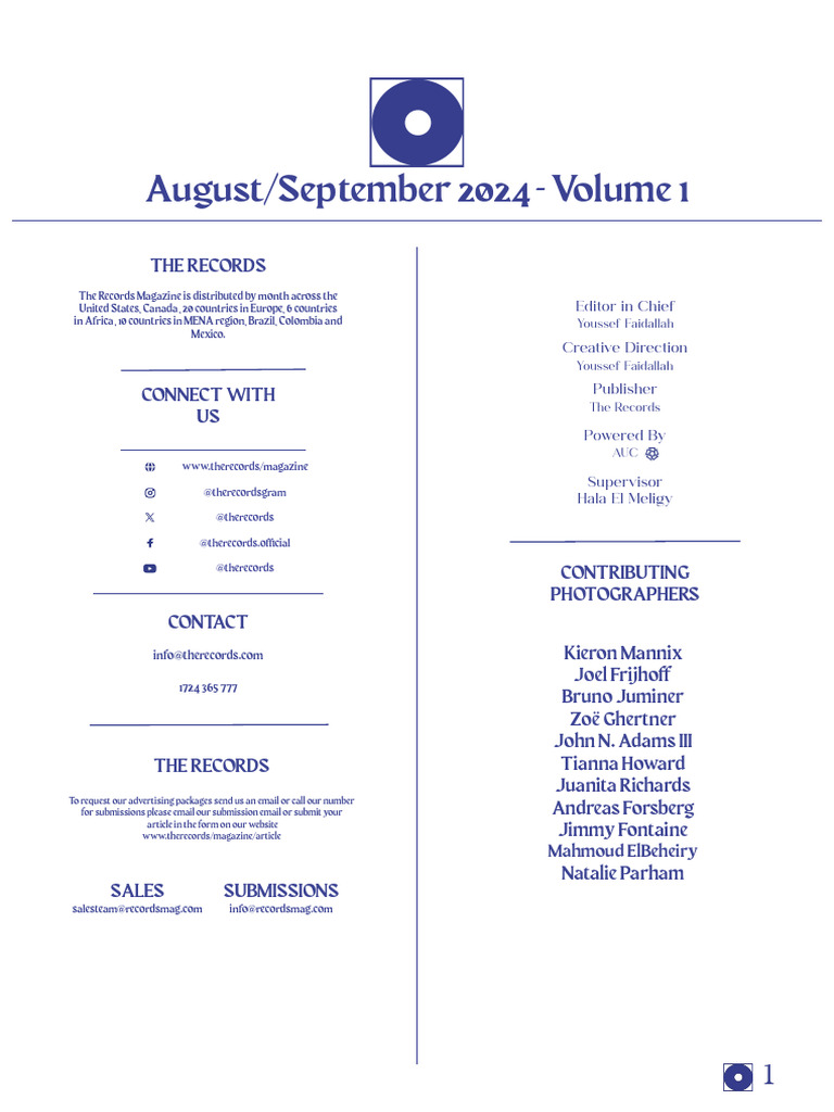 THE RECORDS MAGAZINE - AUC Graphic Design Diploma (Final Project) | PDF