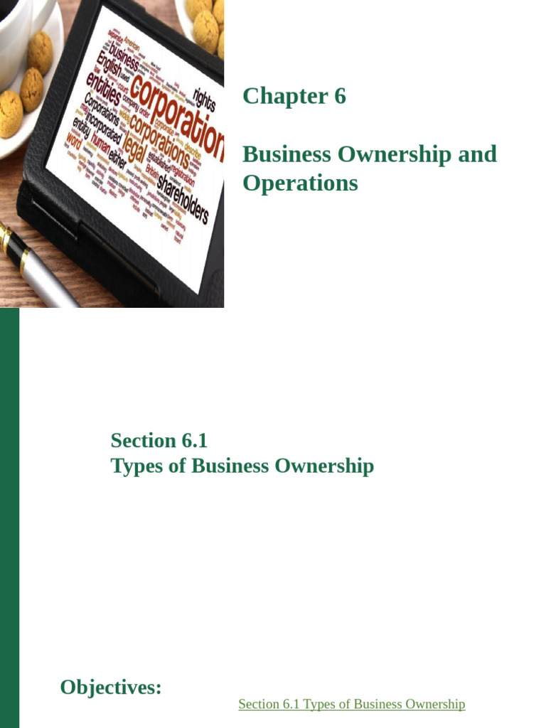 Chapter 6 Business Ownership and Operations | PDF | Sole Proprietorship ...