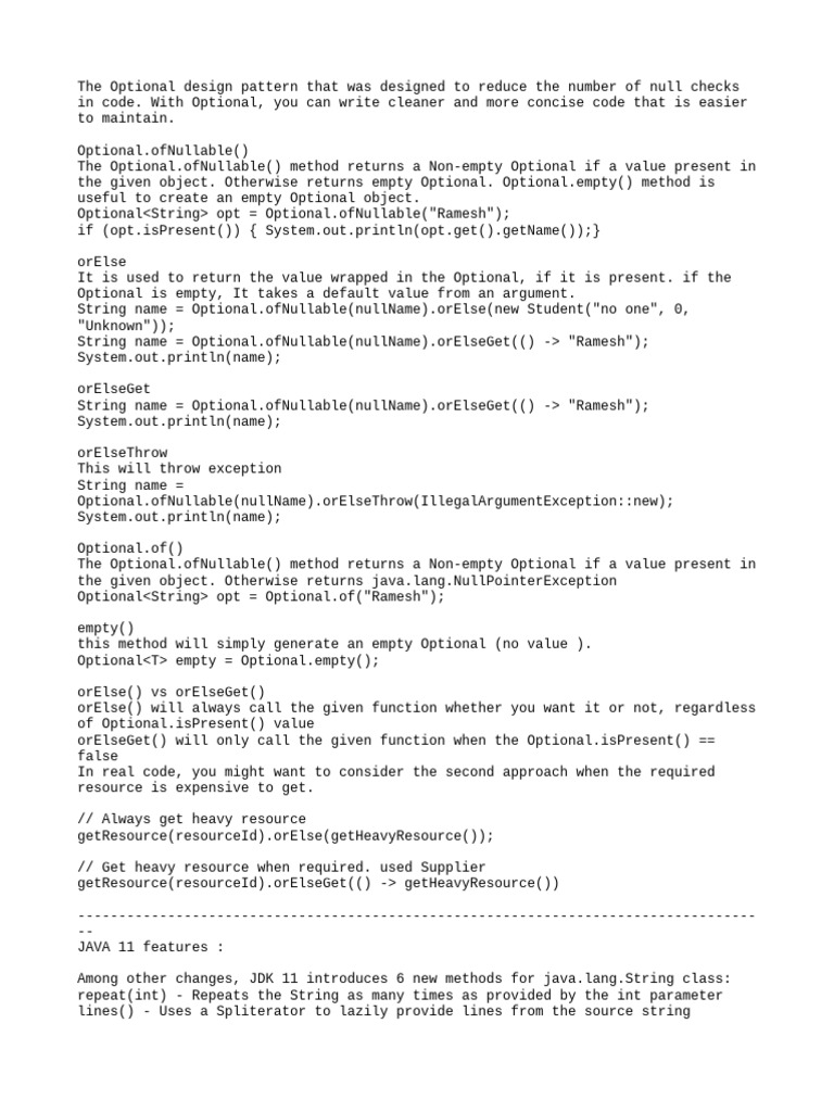 Optional Ofnullable | PDF | String (Computer Science) | Object Oriented Programming