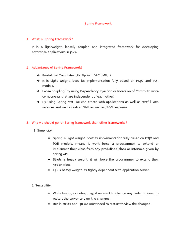 What Is Spring Framework | PDF | Spring Framework | Class (Computer Programming)