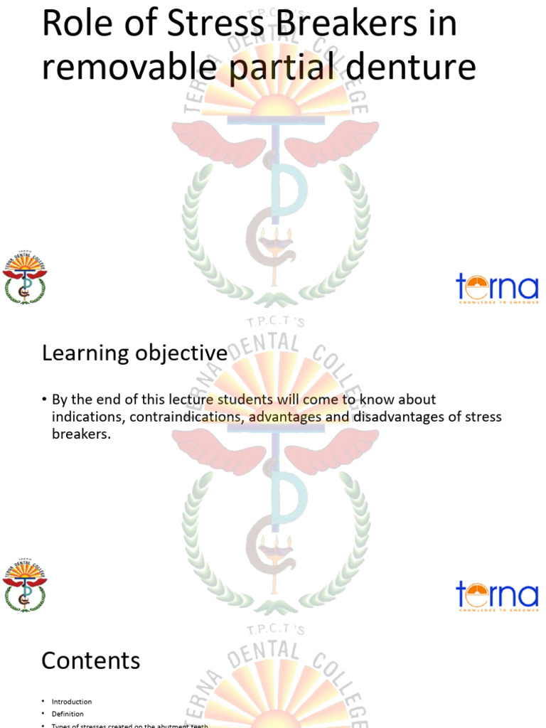 Role of Stress Breakers in Removable Partial Denture | PDF | Dentures ...