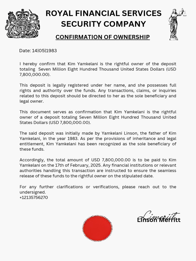 Confirmation of Ownership | PDF