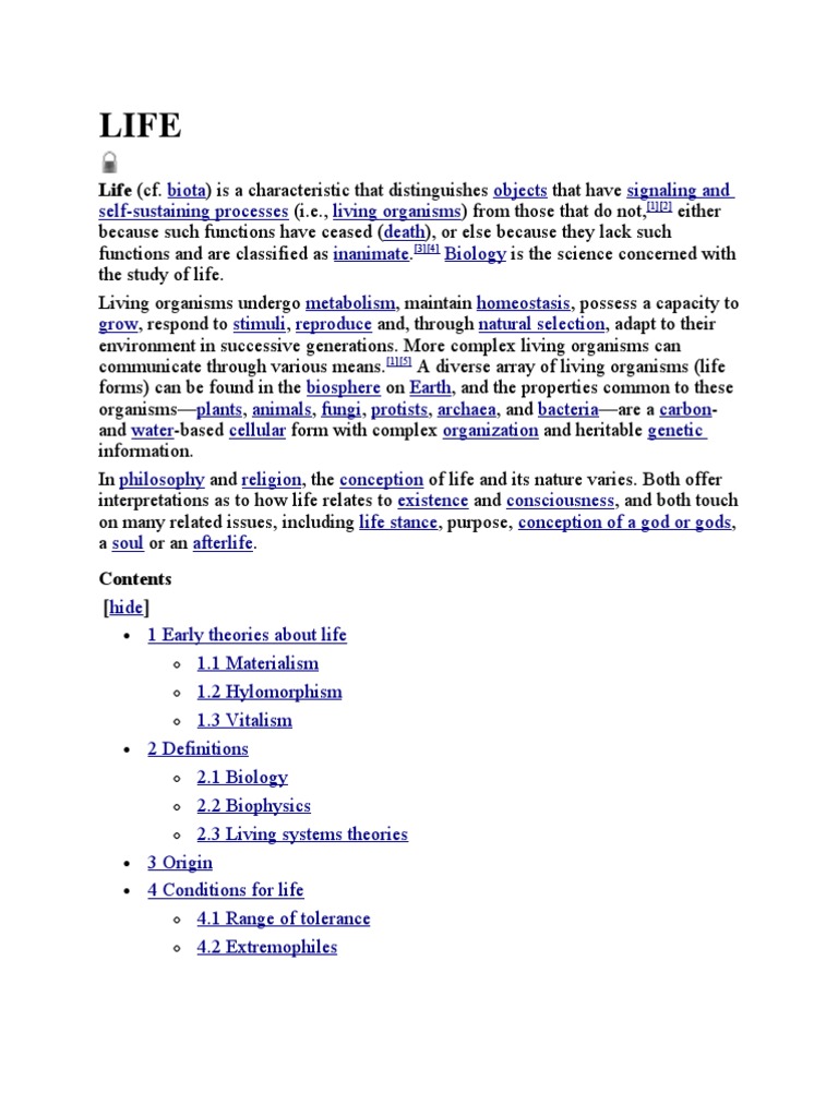 Life | PDF | Life | Death