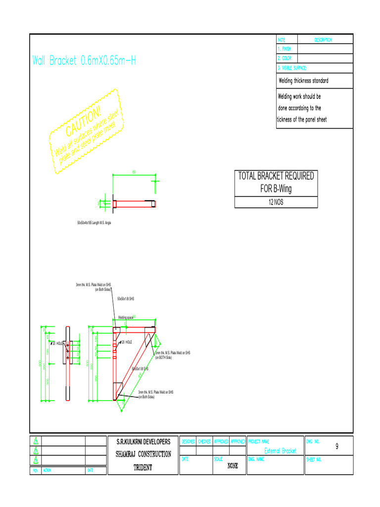 Wall Bracket 0.6X0.65 M - H | PDF