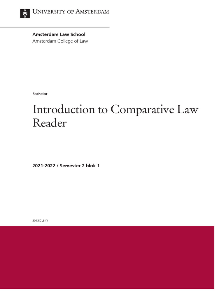 24introduction To Comparative Law - Reader 21-22 (Setup) - 1 | PDF ...