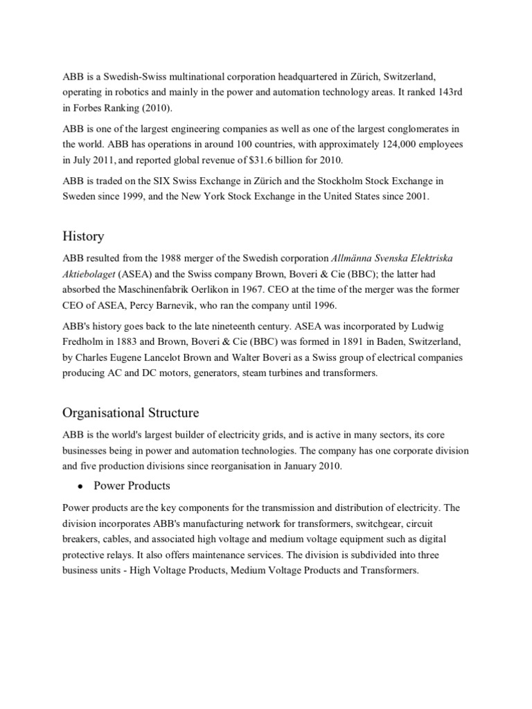 ABB Business Units Overview | PDF