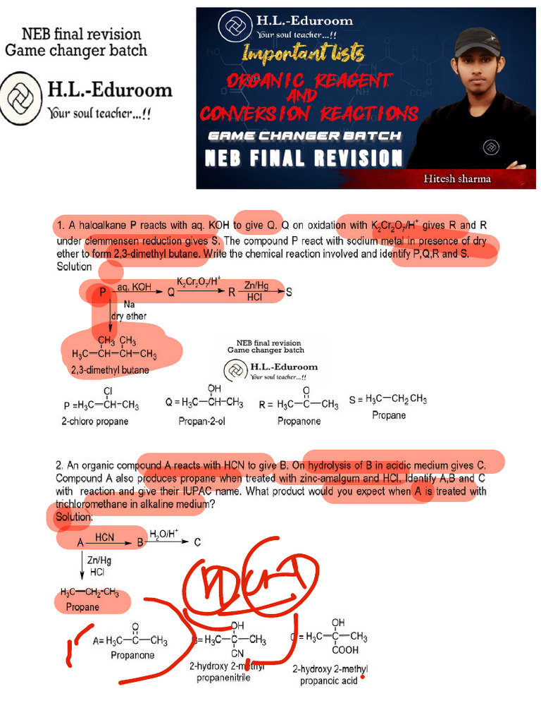 Organic Reagent and Conversion Reactions For NEB L NEB Final Revision L ...