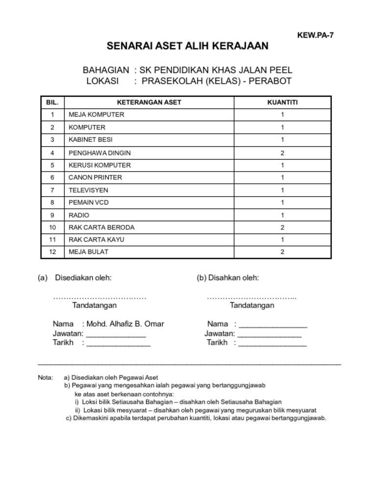 Kew. Pa-7 Prasekolah | PDF