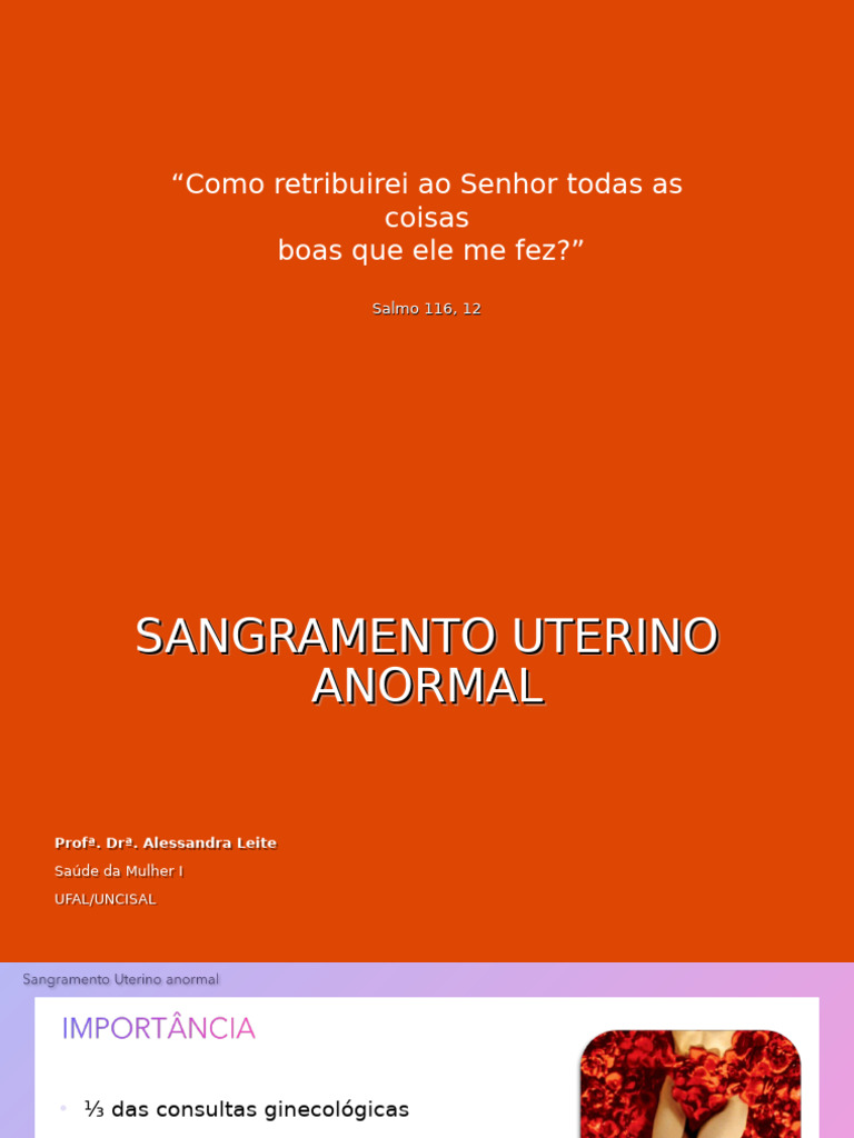 Sangramento Uterino Anormal: Causas e Tratamento | PDF | Gravidez | Mulher