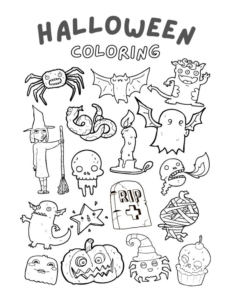 Halloween Coloring Page Worksheet PDF | PDF