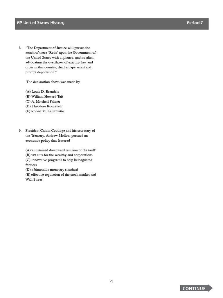 APUSH Period 7 Test 1-4 | PDF