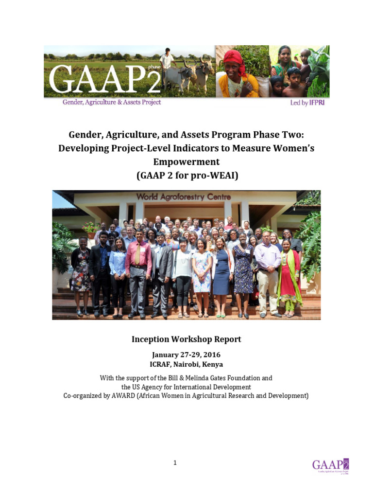 GAAP2 Inception Workshop Report | PDF | Empowerment | Information