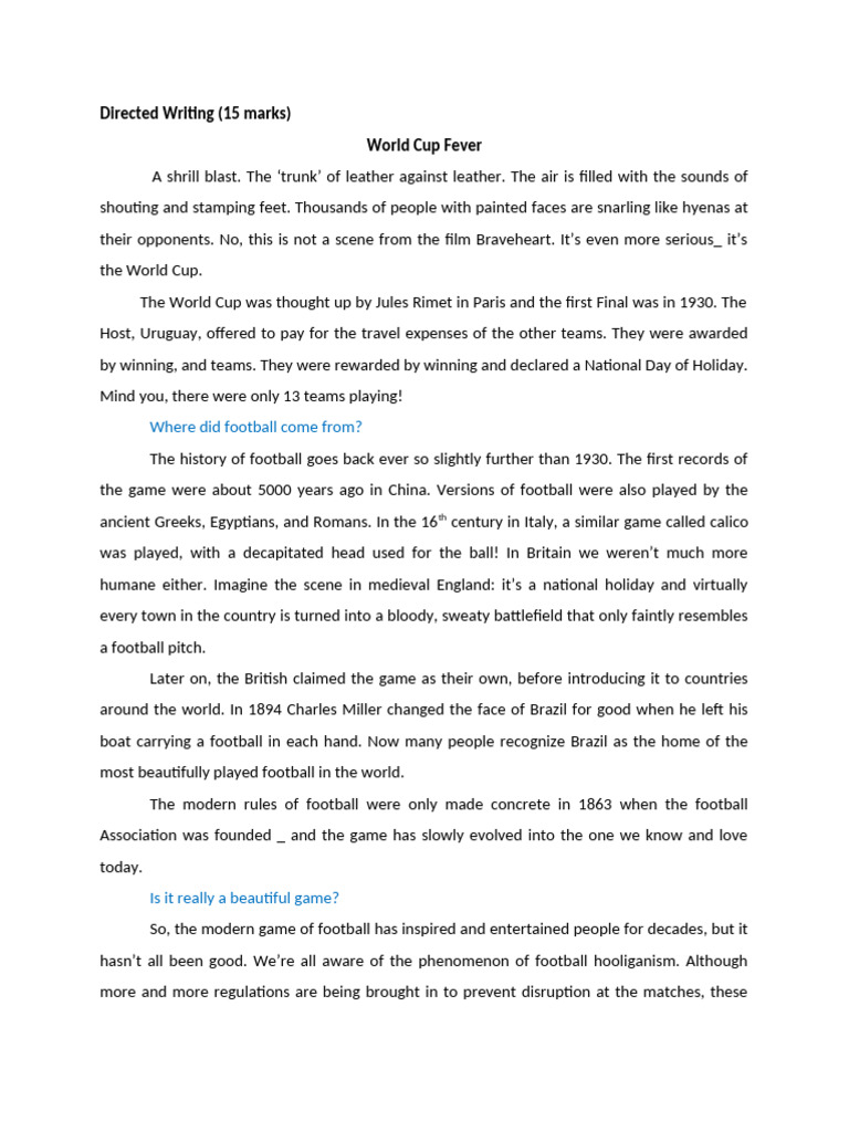 History and Impact of the World Cup | PDF | Association Football | Sports