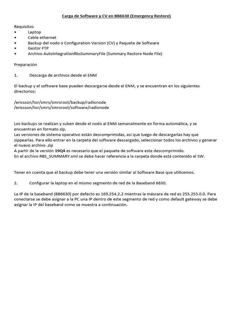 Procedimiento Clonar Una Baseband 6630 Desde Backup-Version de Gaby | PDF | Protocolo de ...